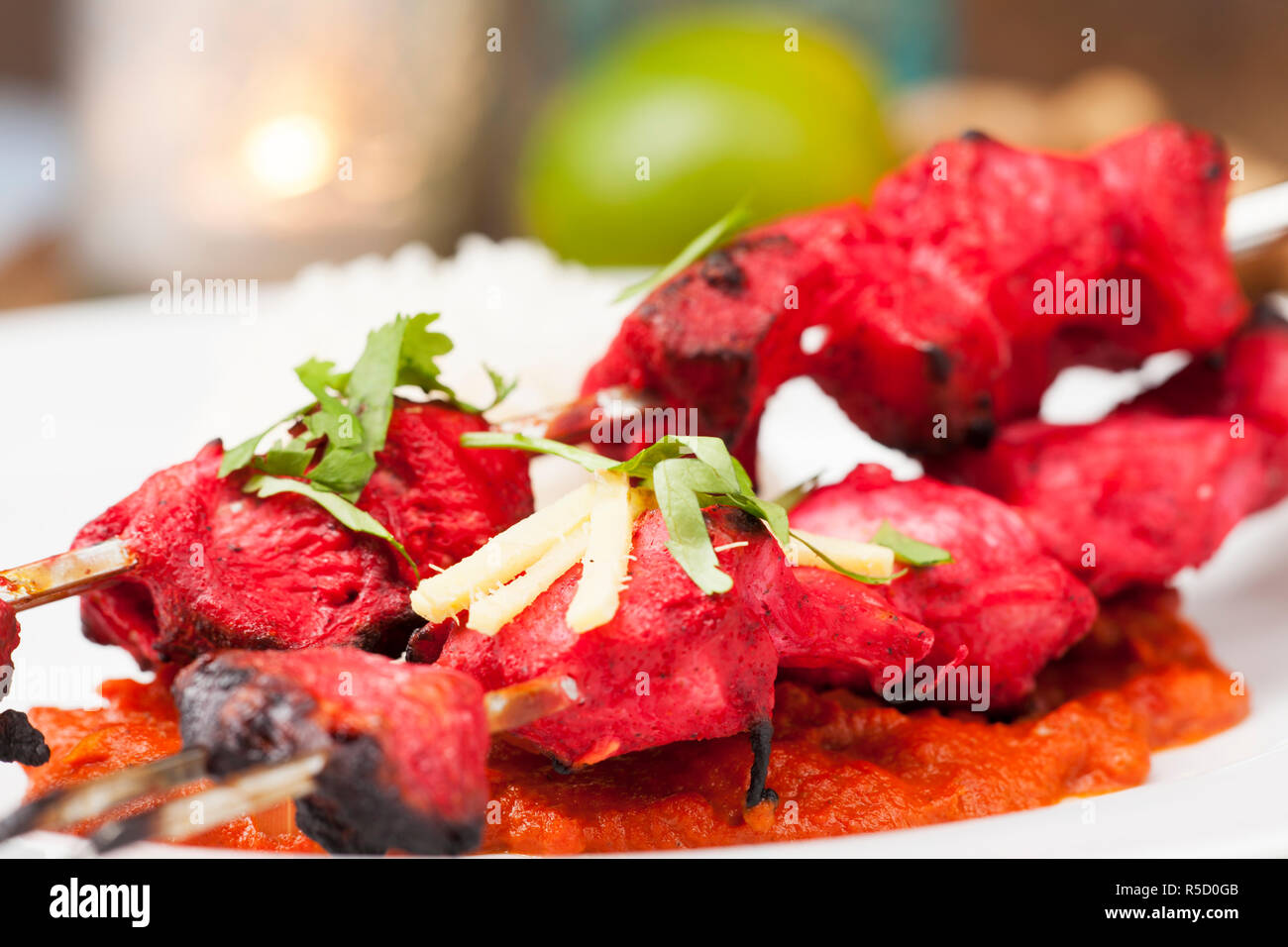 Orange ginger chicken skewers hi-res stock photography and images - Alamy