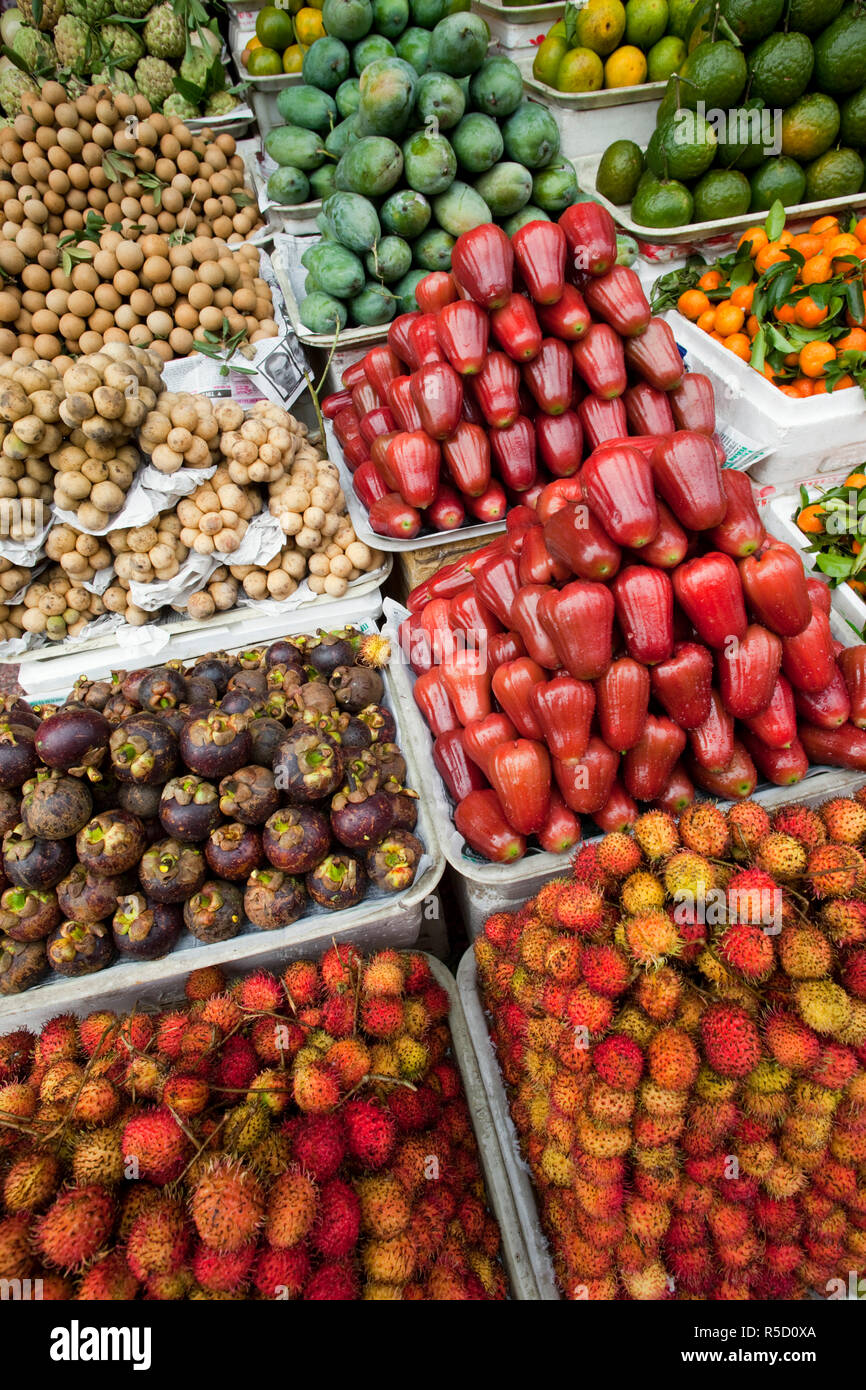 Vietnam, Ho Chi Minh City, Ben Thanh Market, Fruit Display Stock Photo ...