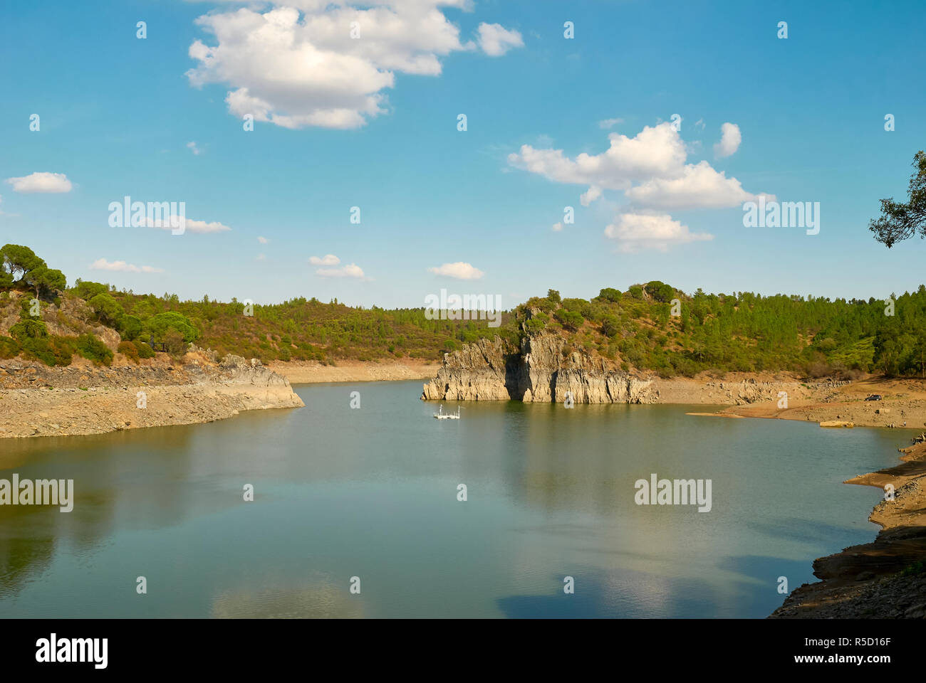 Dry lagoon of the dam in Avis Stock Photo - Alamy
