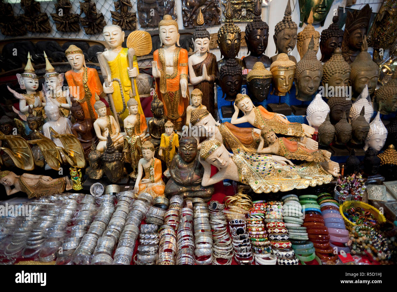Thailand, Chiang Mai, Souvenir Stall Display at Doi Suthep Stock Photo ...