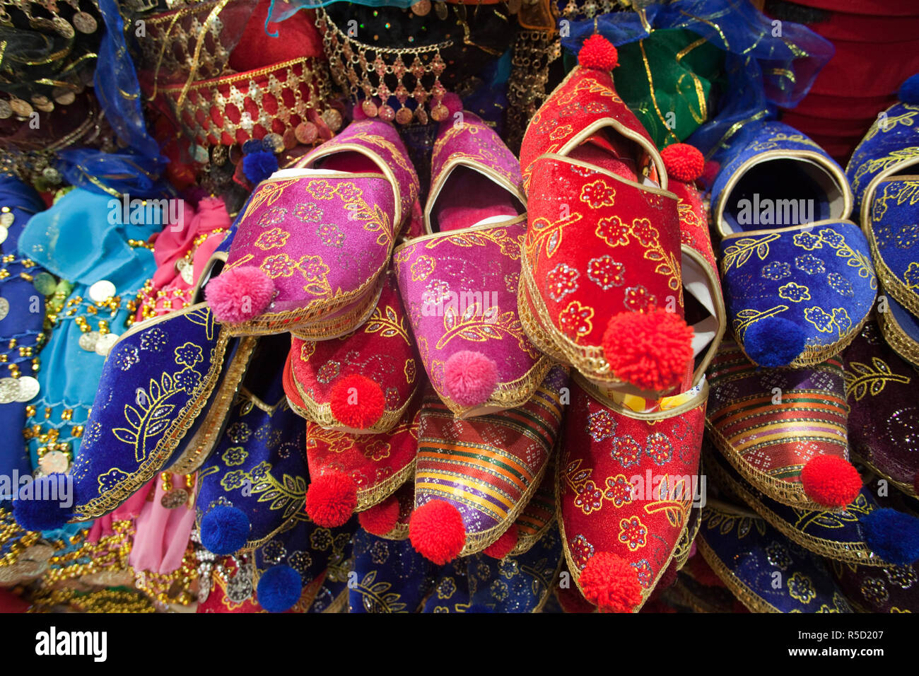 Turkey, Istanbul, Sultanahmet, Grand Bazaar, Turkish Slippers Stock ...