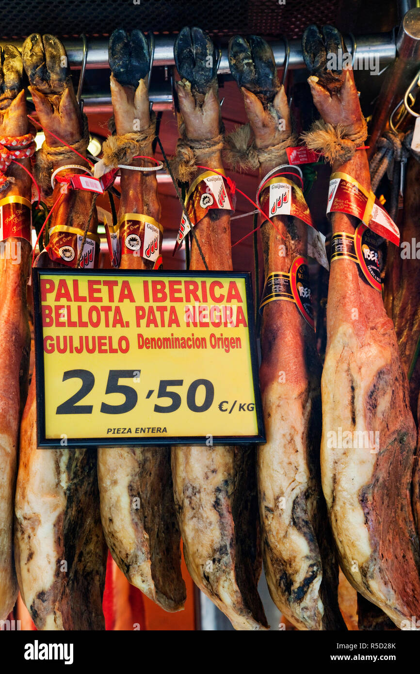 Market spanish ham jamon meat meats hi-res stock photography and images ...
