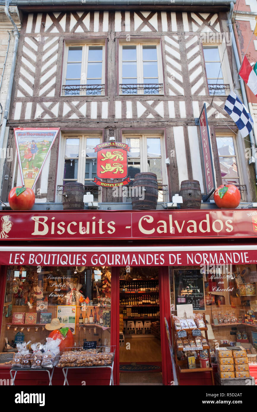 France, Normandy, Honfleur, Shop Selling Traditional Local Produce ...
