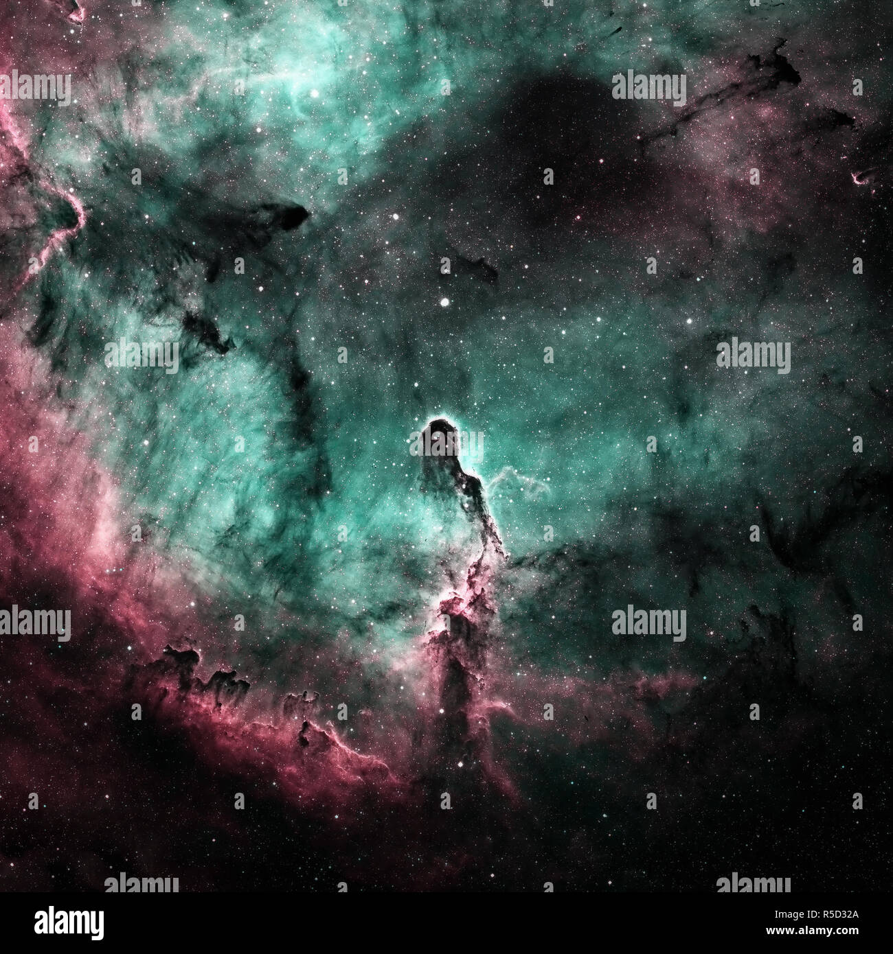 The Elephant's Trunk nebula in IC 1396. Constellation Cepheus Stock ...