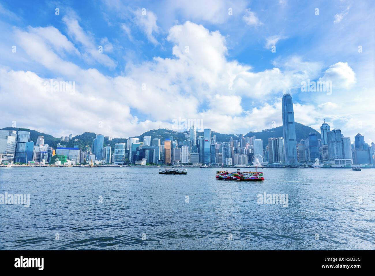 Skyline panorama Victoria Harbor of Hong Kong Stock Photo - Alamy