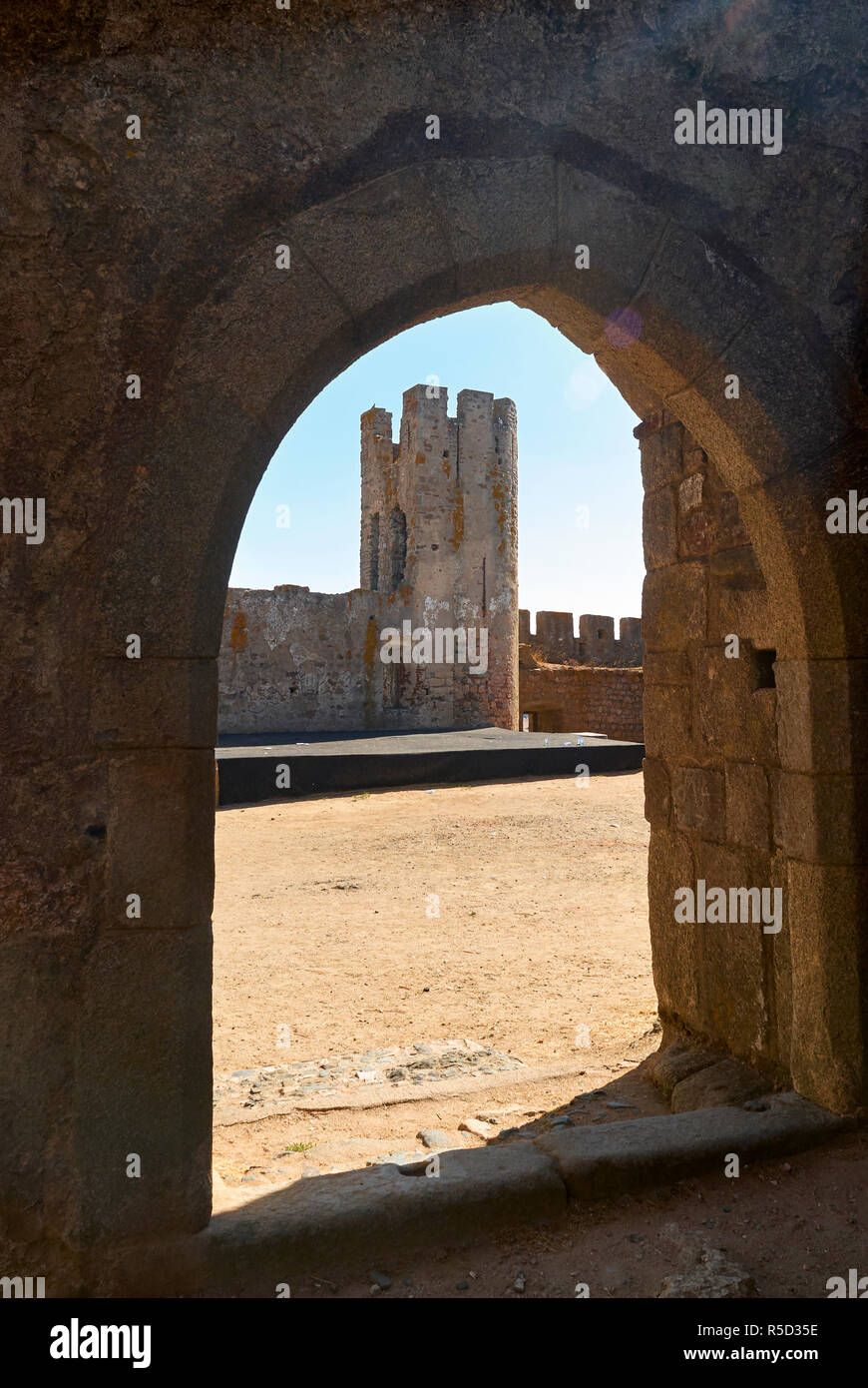 Throw the gate. see the tower Stock Photo - Alamy