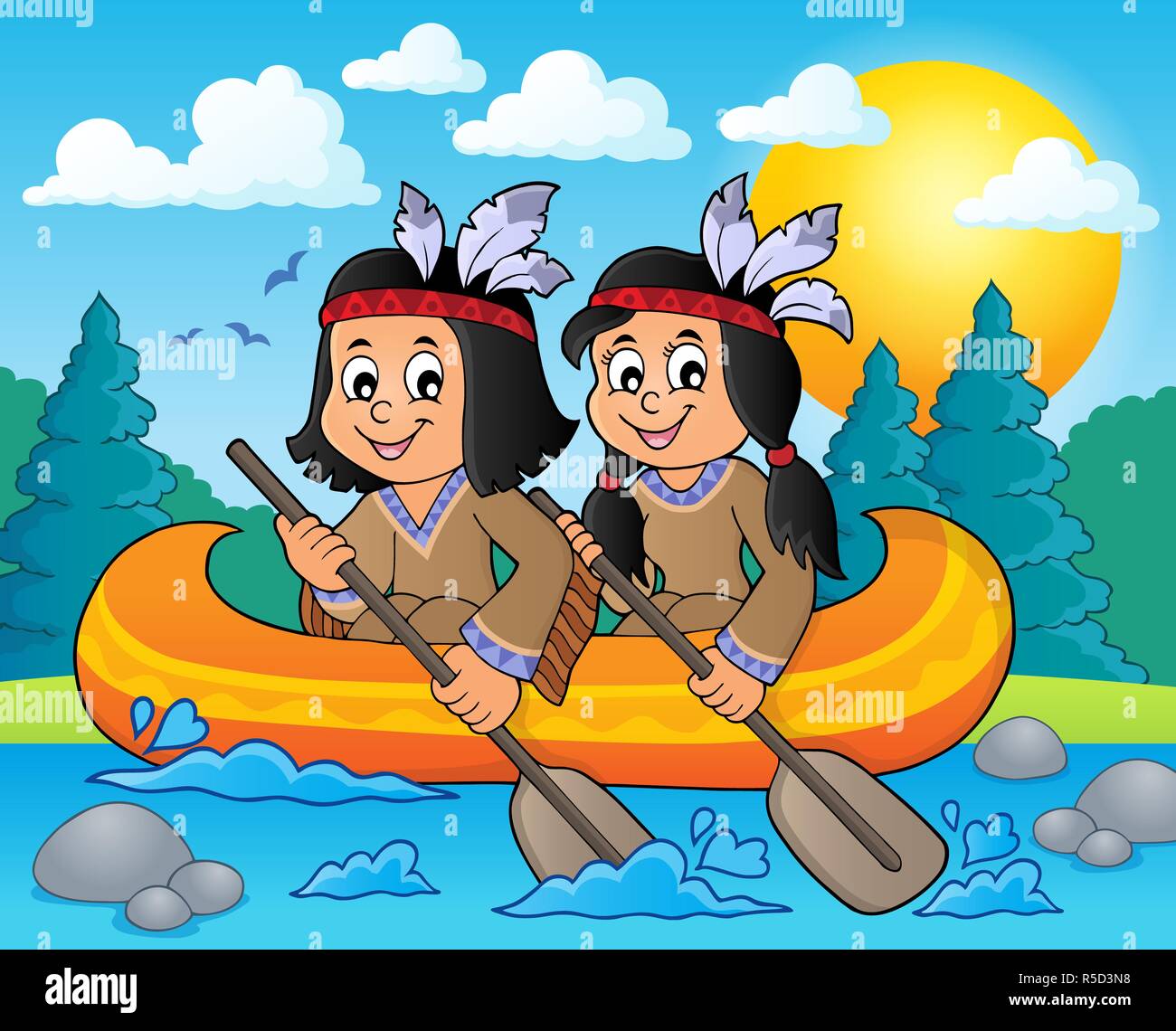 Native american indian boat hi-res stock photography and images - Alamy