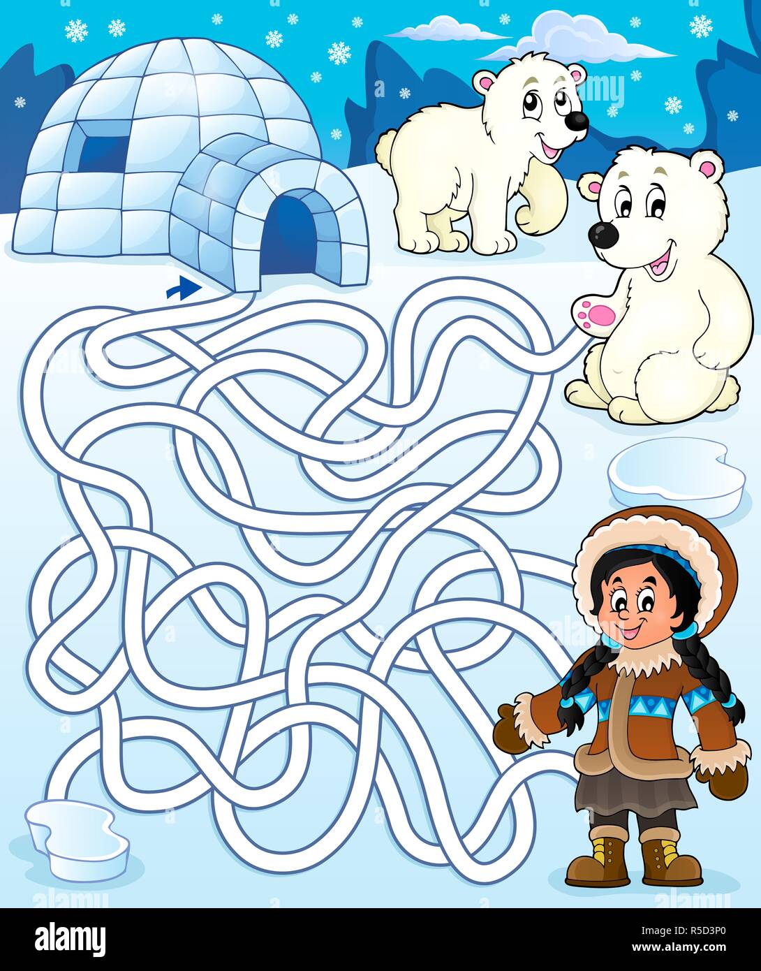 Maze 4 with arctic theme 1 Stock Photo - Alamy