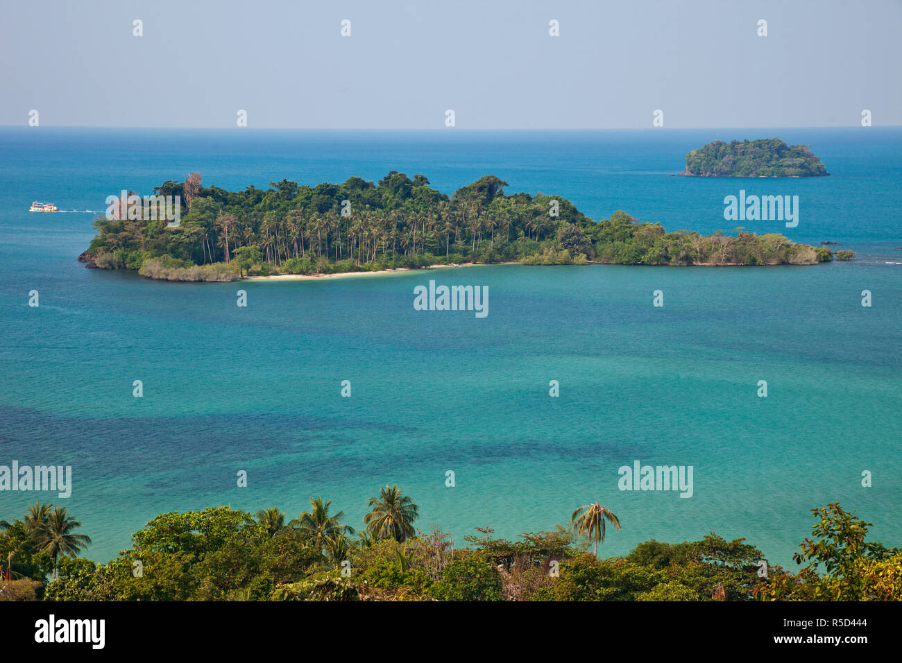 Thailand, Trat Province, Koh Chang, Coastal View of Koh Man Nok and Koh ...