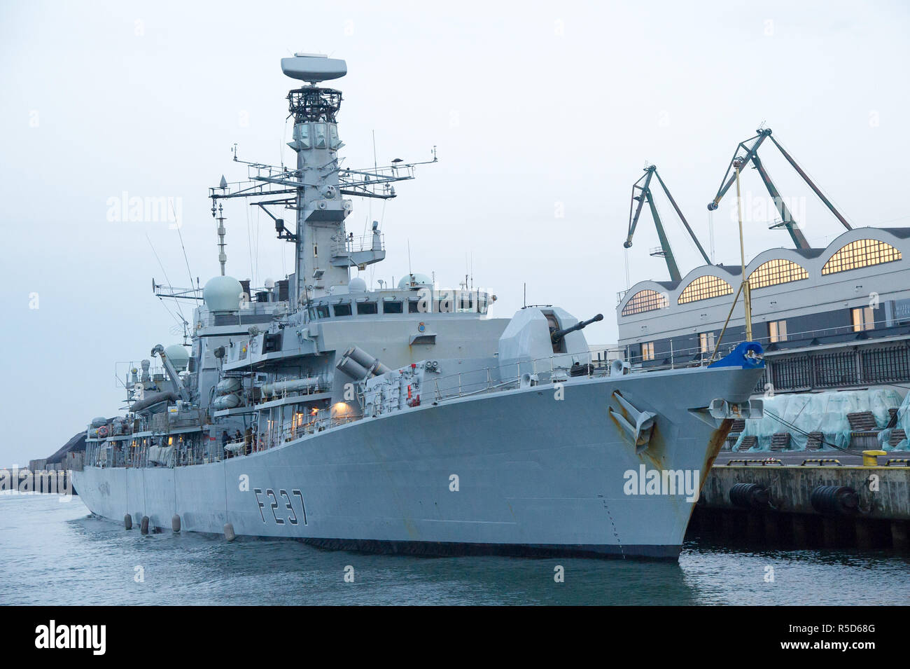 Gdynia, Poland. 30th November, 2018. British Type 23 frigate or Duke ...