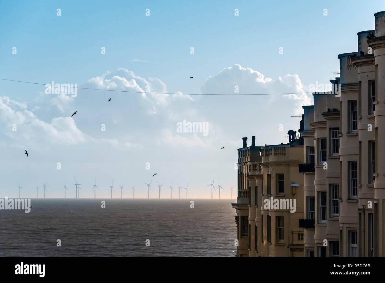 Rampion, the UK's first wind farm on the south coast, seen here from ...