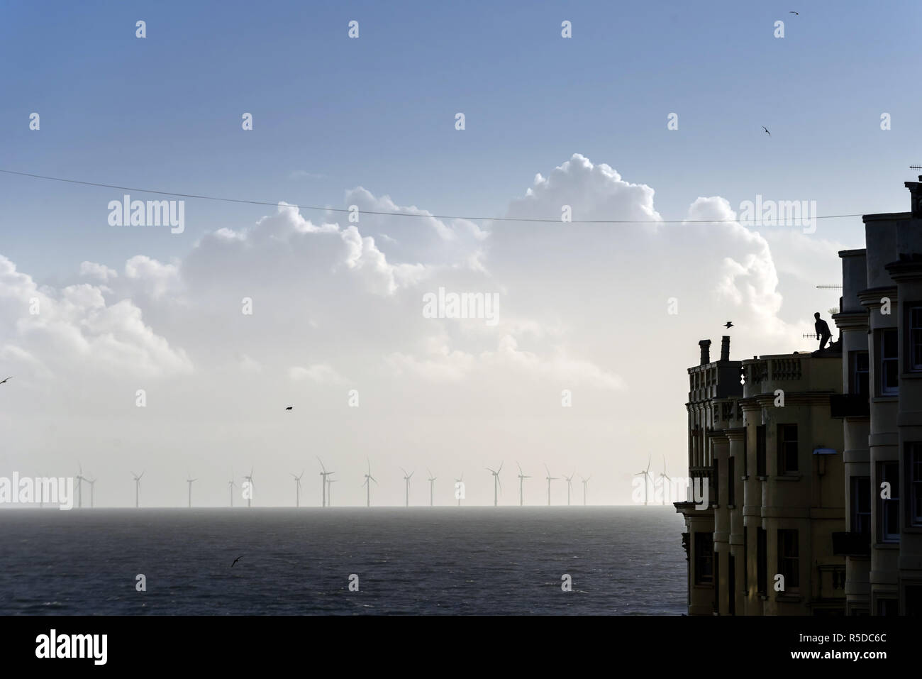 Rampion, the UK's first wind farm on the south coast, seen here from ...