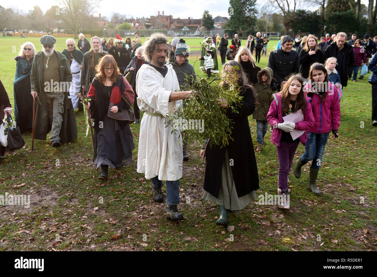 Tenbury Wells, Worcestershire, UK Local Druids performing the blessing ...