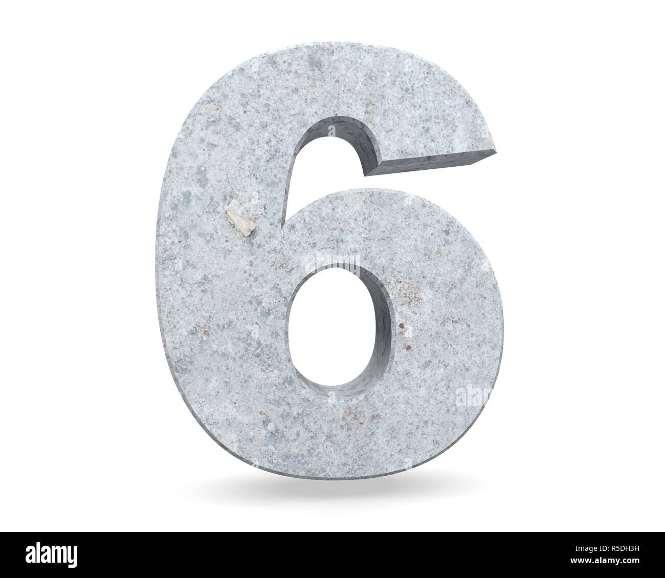 3D rendering concrete number 6 six. 3D render Illustration Stock Photo ...