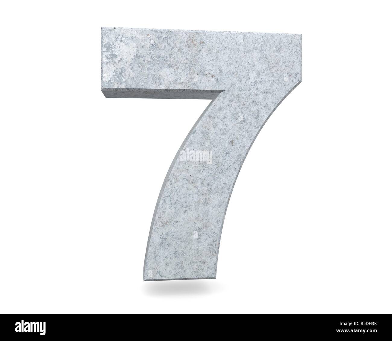 3D rendering concrete number 7 seven. 3D render Illustration Stock ...