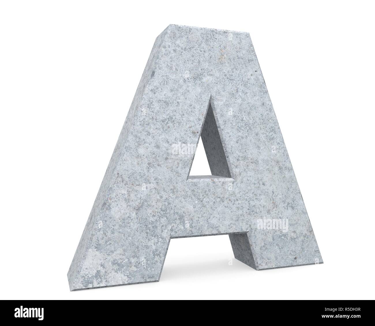 Concrete Capital Letter - A isolated on white background. 3D render ...