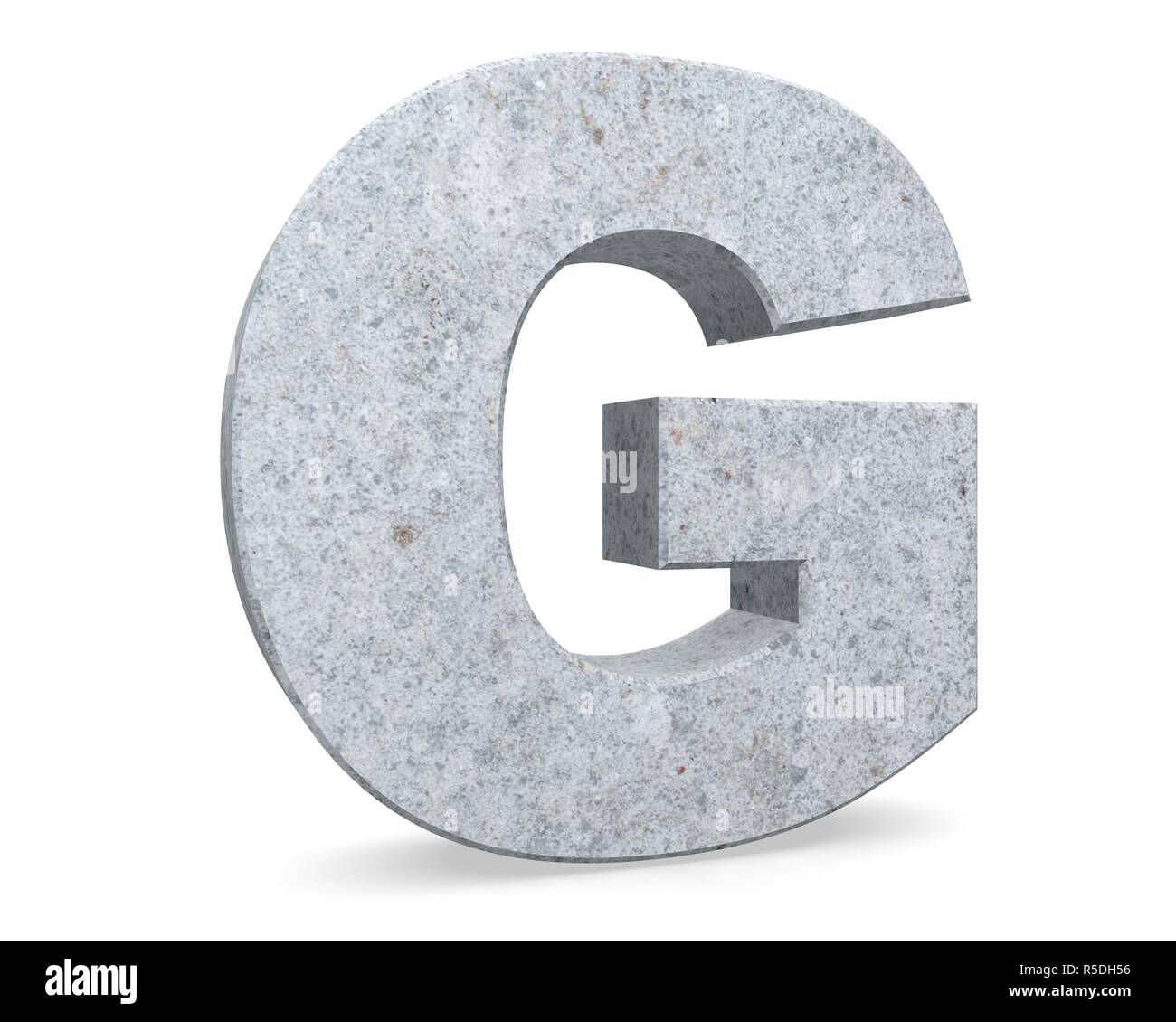Concrete Capital Letter - G isolated on white background. 3D render ...