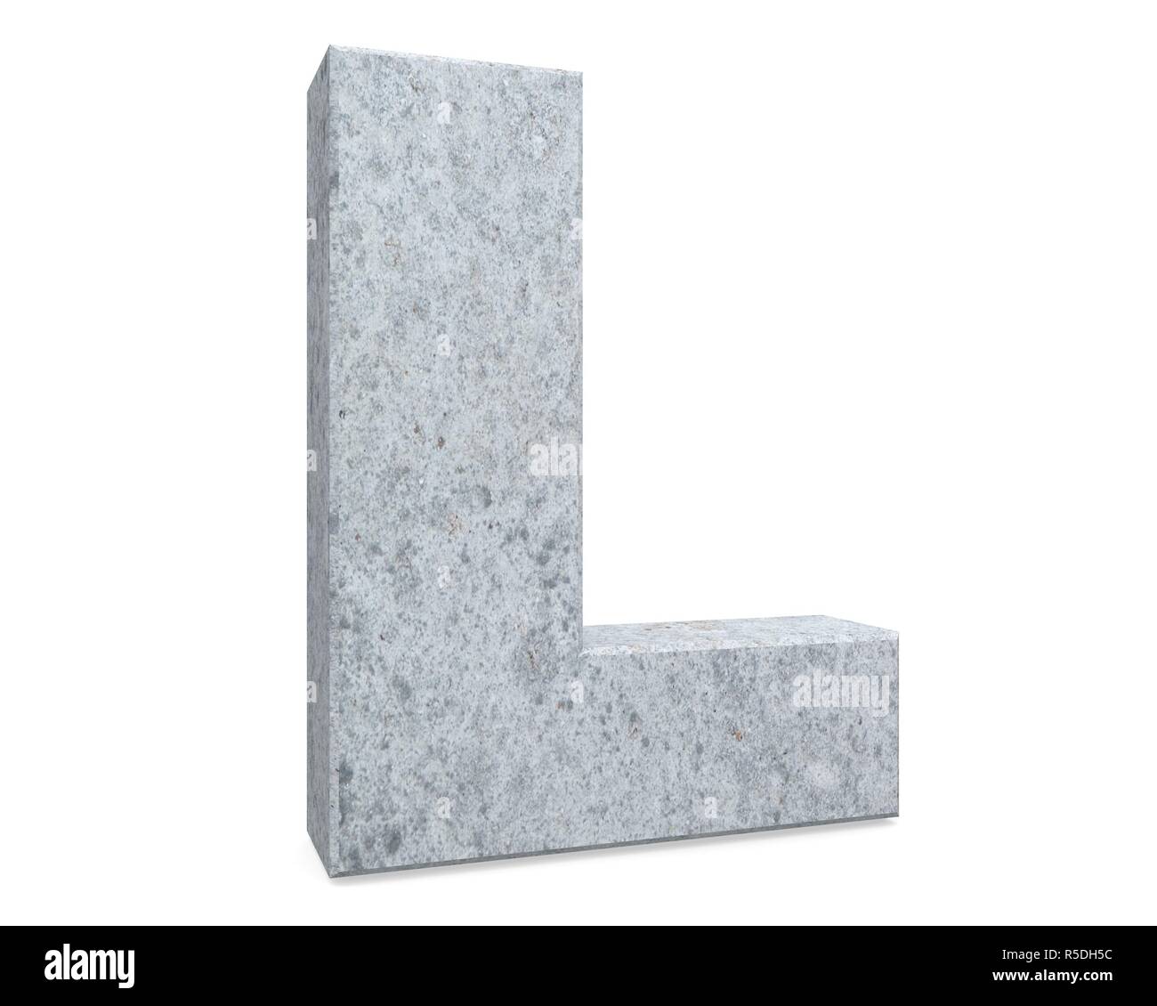 Concrete Capital Letter - L isolated on white background. 3D render ...