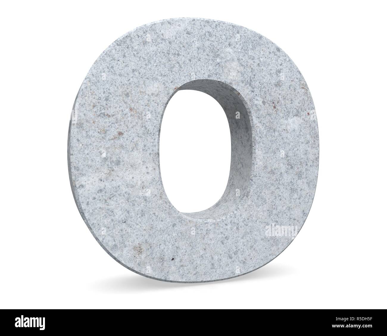 Concrete Capital Letter - O isolated on white background. 3D render ...