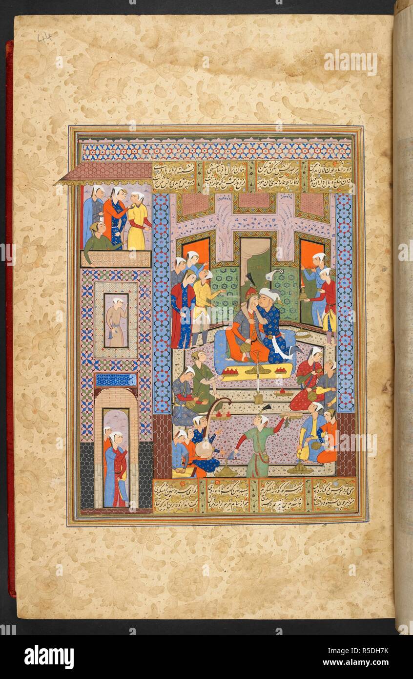 Zal embracing Rudaba. Shahnama of Firdawsi, with 56 miniatures. 1580 ...