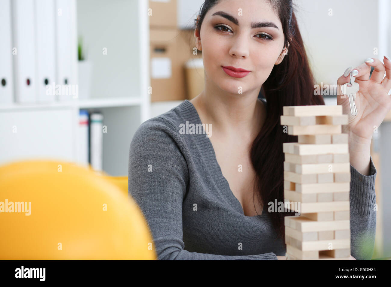 Woman lock female unlock key hi-res stock photography and images - Alamy