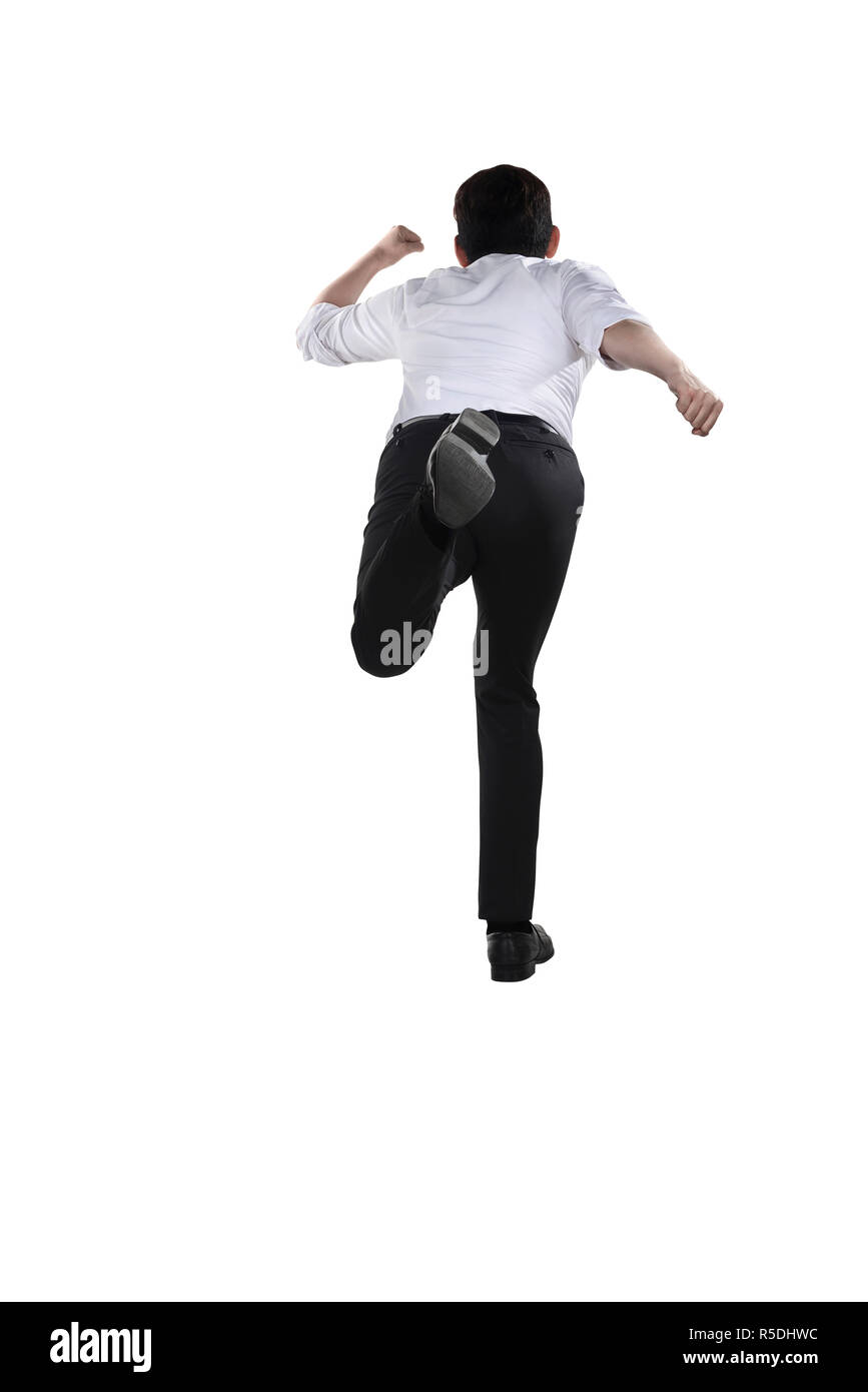 Back view of business person running Stock Photo - Alamy