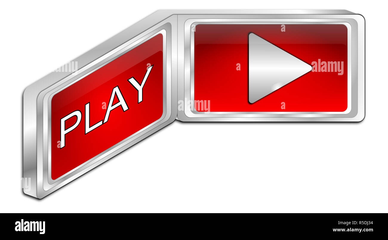 red Play Button - 3D illustration Stock Photo - Alamy