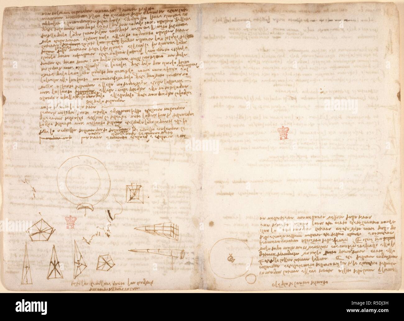 Drawings by Leonardo Da Vinici on on the mechanical powers and forces ...