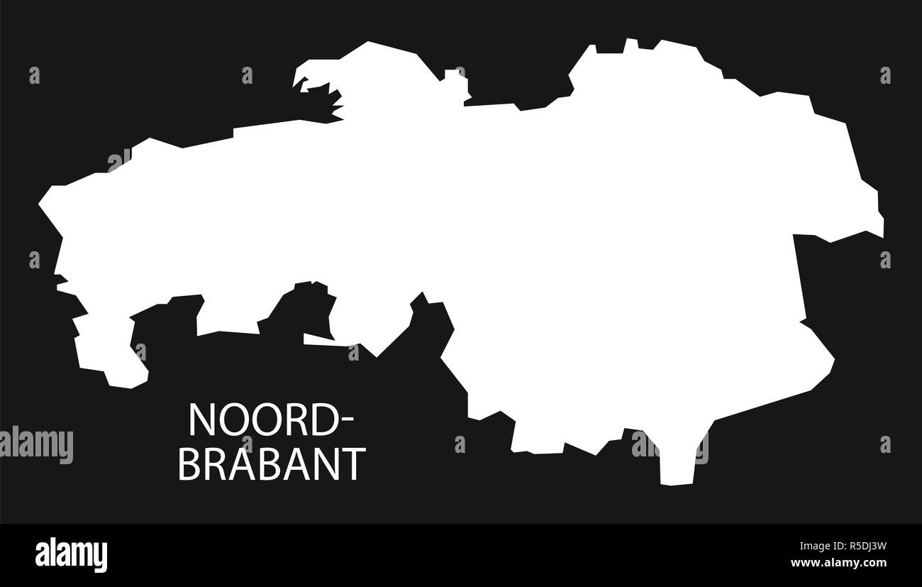 noord brabant netherlands map black inverted silhouette illustration ... noord brabant netherlands map black inverted silhouette illustration ...