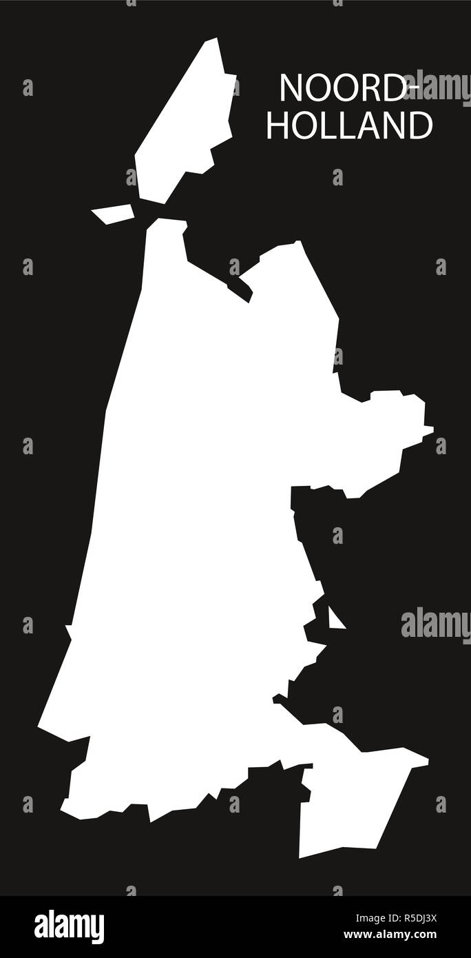 noord holland netherlands map black inverted silhouette illustration ... noord holland netherlands map black inverted silhouette illustration ...