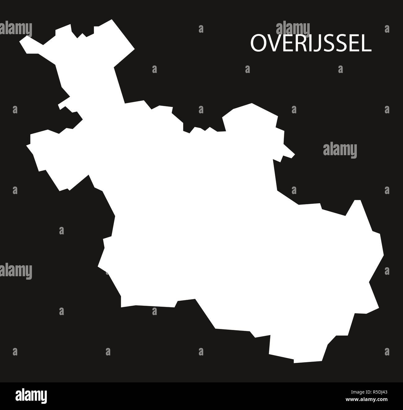 overijssel netherlands map black inverted silhouette illustration Stock ...