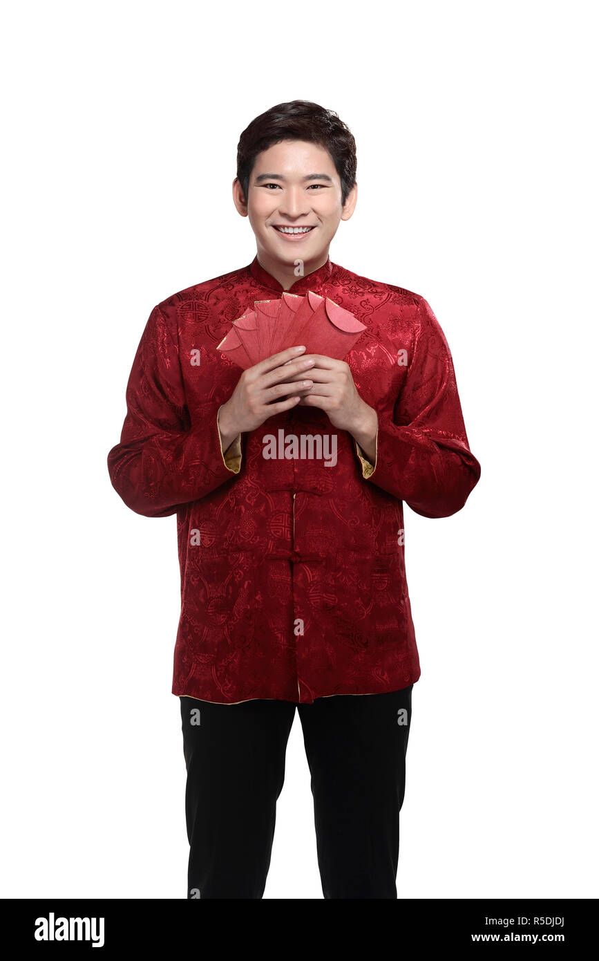 Chinese man in cheongsam suit Stock Photo - Alamy