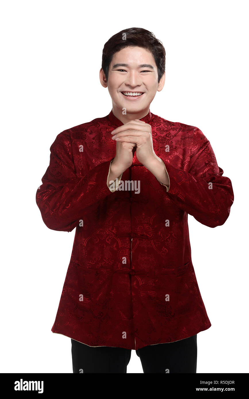 Chinese man in cheongsam suit Stock Photo - Alamy