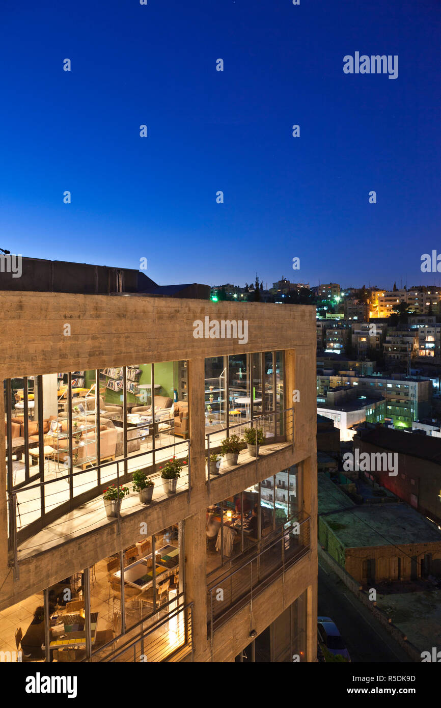 Jordan, Amman, elevated view of Central Amman and Wild Jordan Centre ...