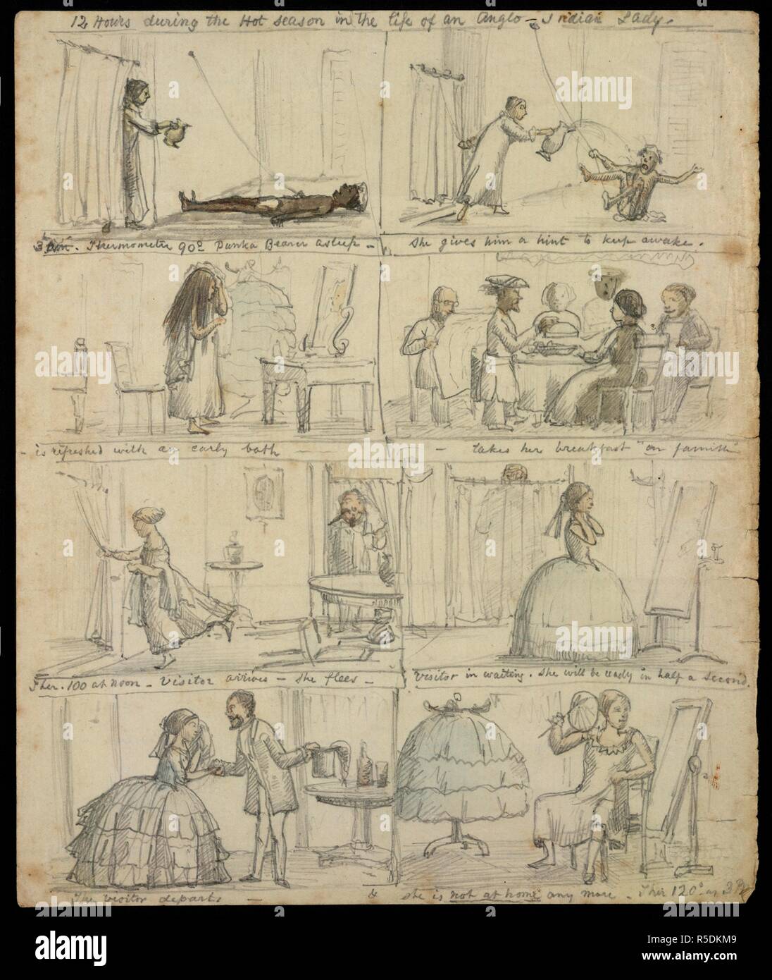 A humorous drawing- '12 Hours during the Hot Season in the life of an ...