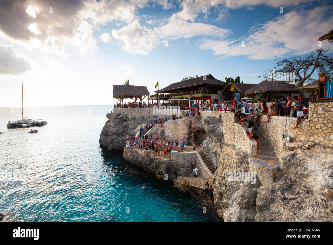 Ricks Cafe, Negril, Westmoreland Parish, Jamaica, Caribbean Stock Photo ...