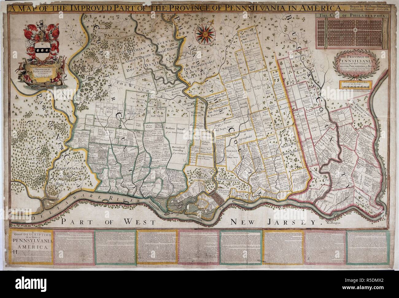 A map of Pennsylvania, 1687. . "A map of the province of Pennsilvania ...