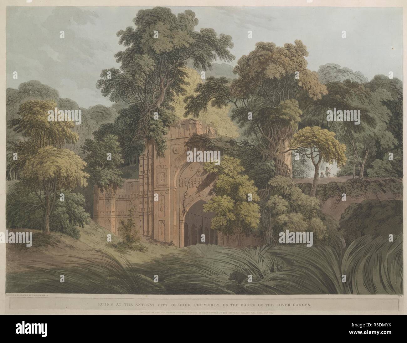 Ruins at the ancient city of Gour formerly on the banks of the River ...