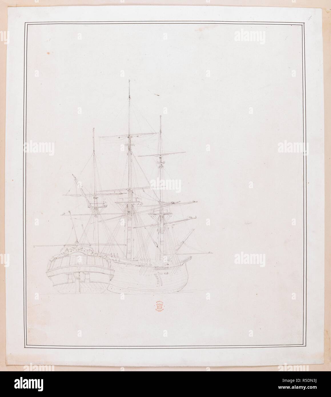 Drawing of the 'Resolution', made during Captain Cook's Third Voyage ...