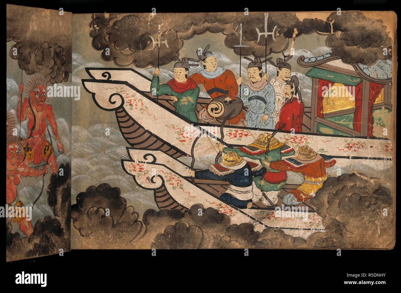 Chinese soldiers on ships. Taishokkan. early Edo period (1640-1680 ...