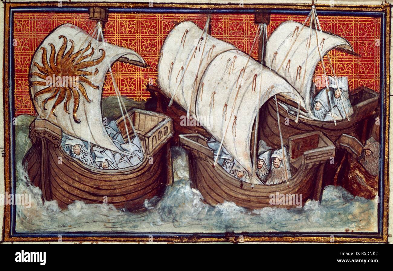 King Richard II's fleet sails from Ireland. La Prinse et mort du roy ...