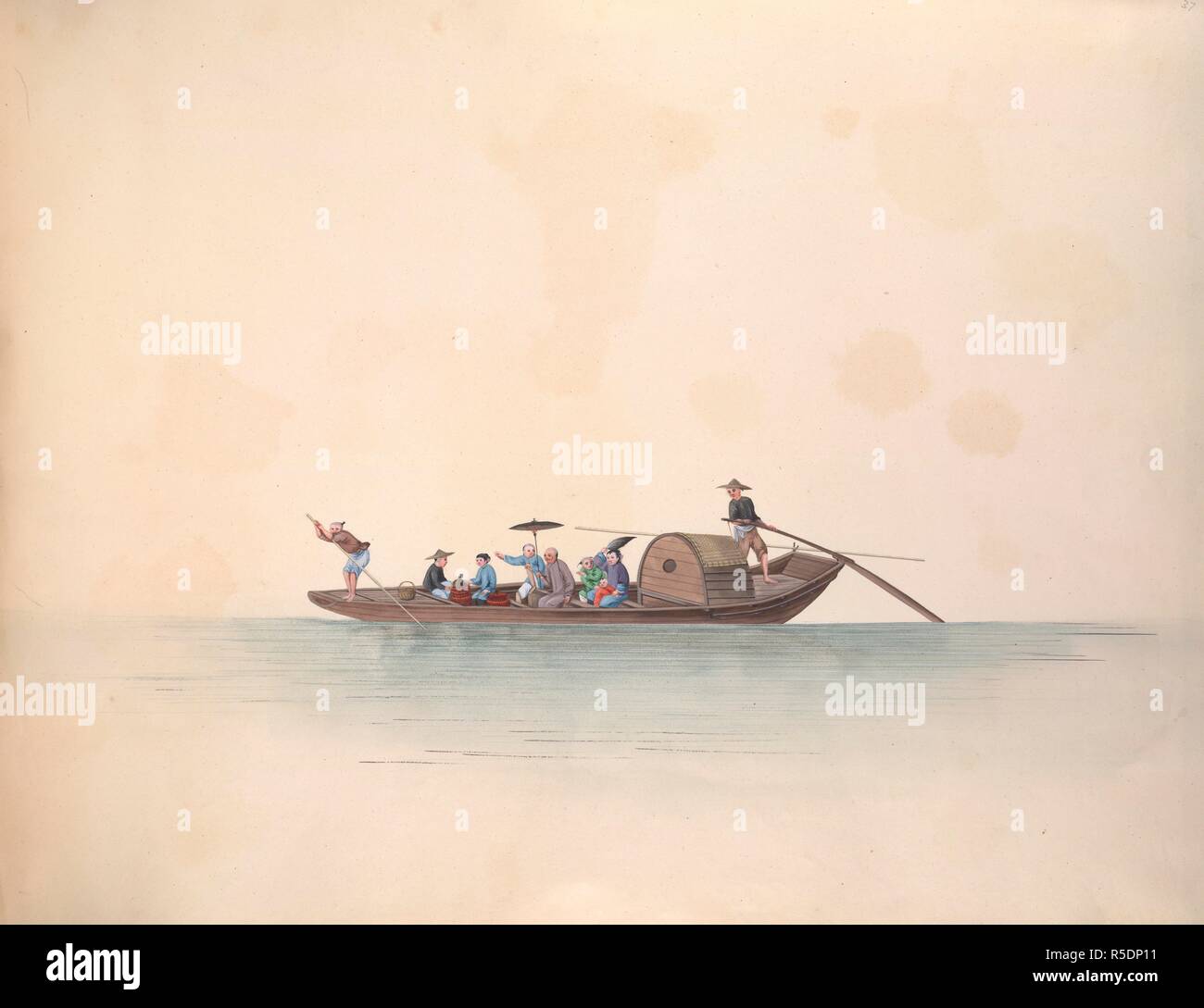 Small ferry boat. 1800 - 1805. Wang-Shui-tow. A small Ferry or Passage ...