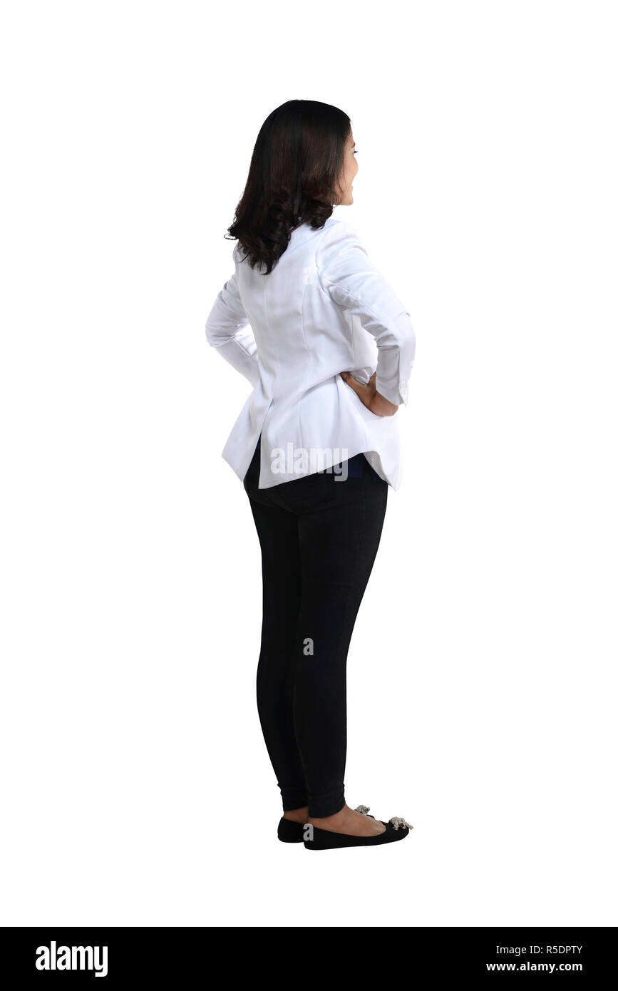 Back view of a female doctor looking at white Stock Photo - Alamy