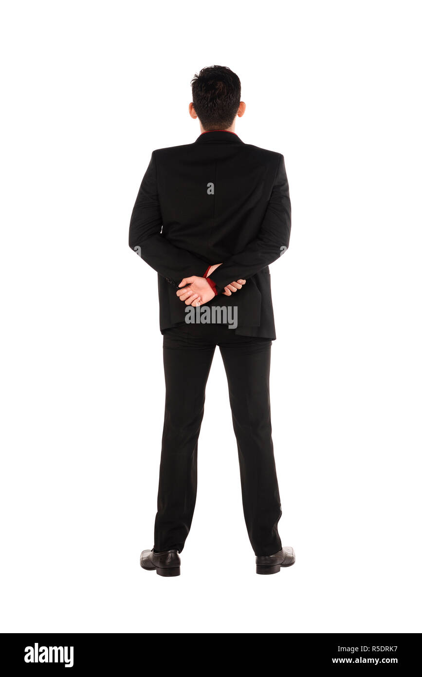 Asian Business Man Standing Backview Stock Photo - Alamy