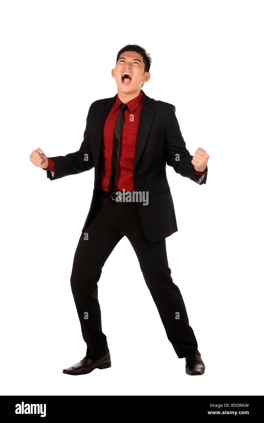 Business Man Scream Happy Stock Photo - Alamy