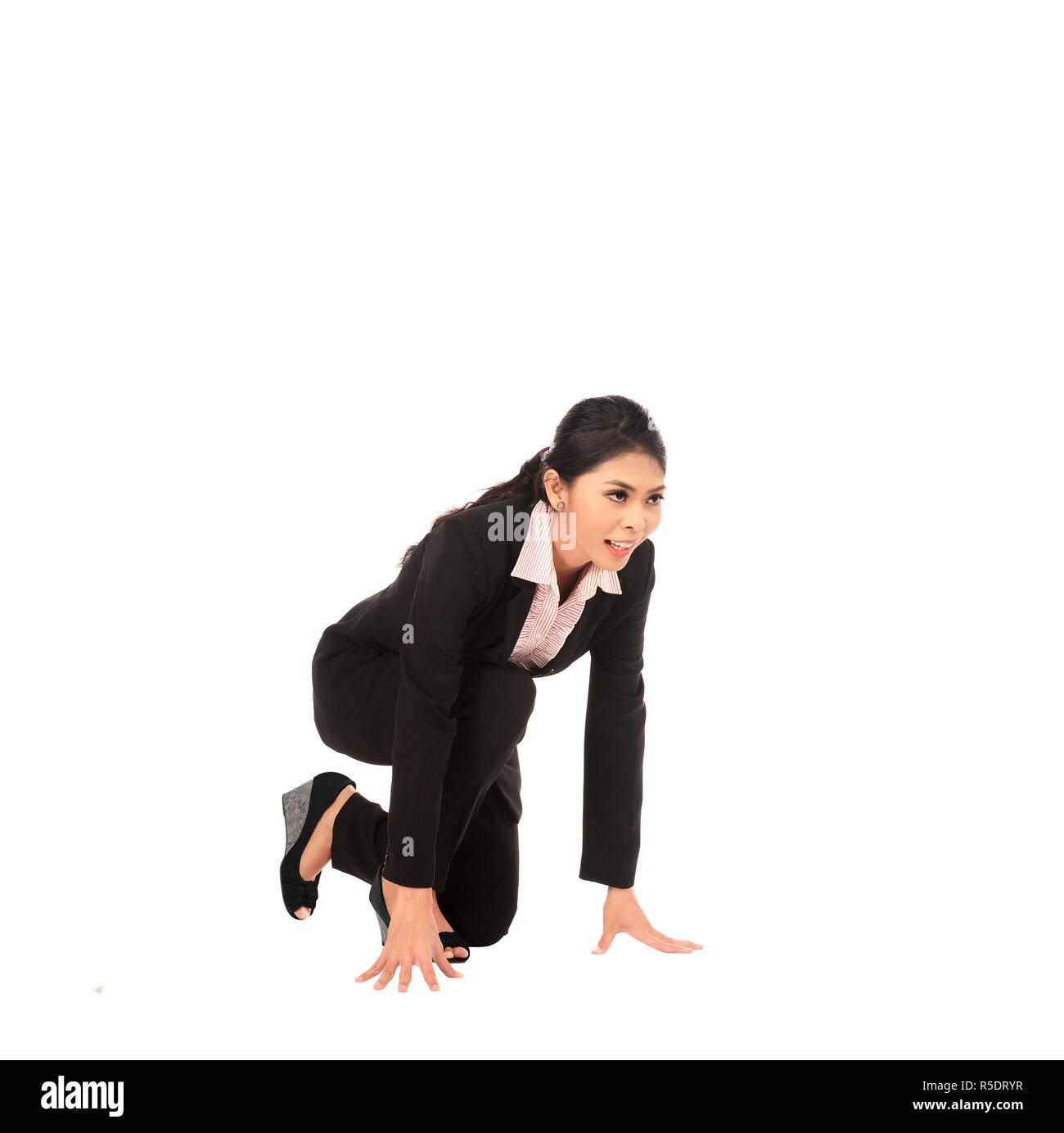 Young businessman suitcase ready Cut Out Stock Images & Pictures - Alamy