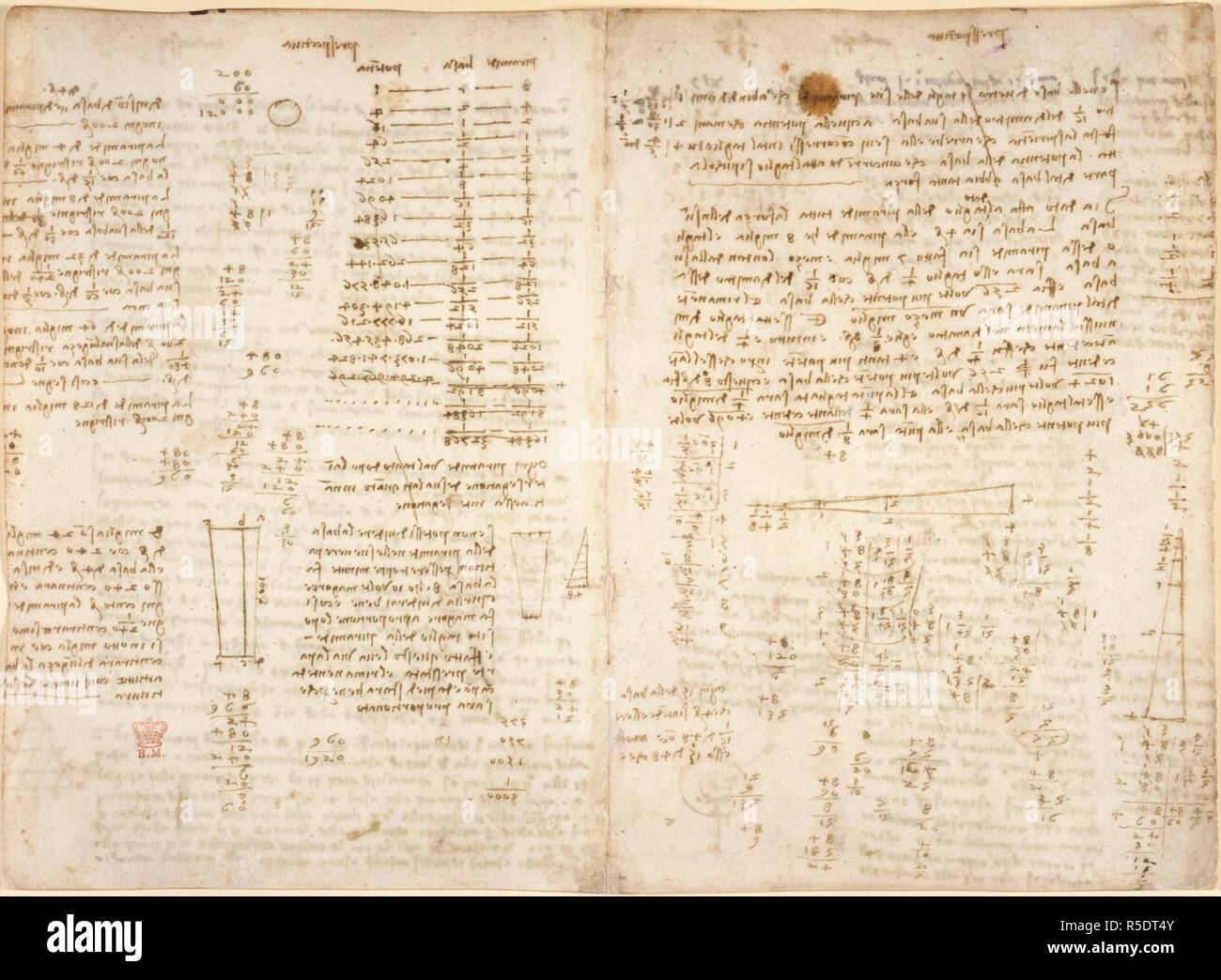 Drawings by Leonardo Da Vinici on on the mechanical powers and forces ...