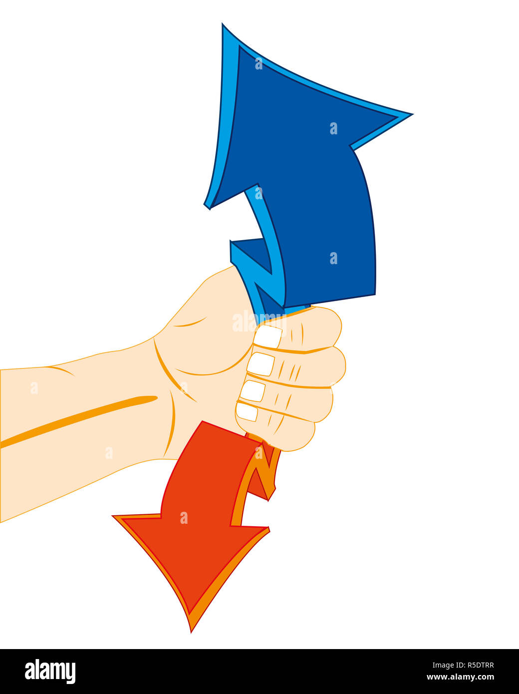 Arrows in hand of the person Stock Photo - Alamy