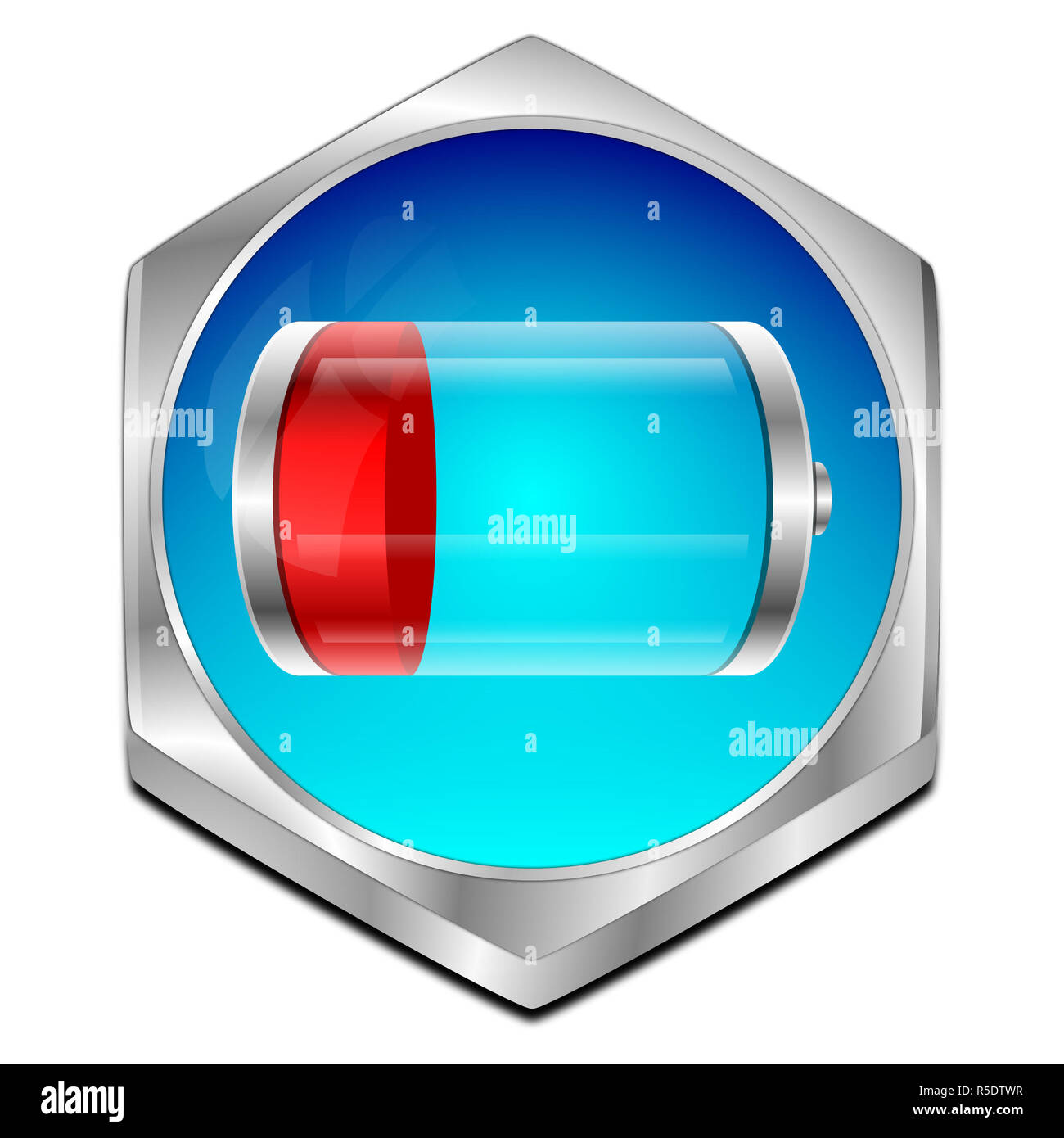 blue red Battery Button - 3D illustration Stock Photo - Alamy
