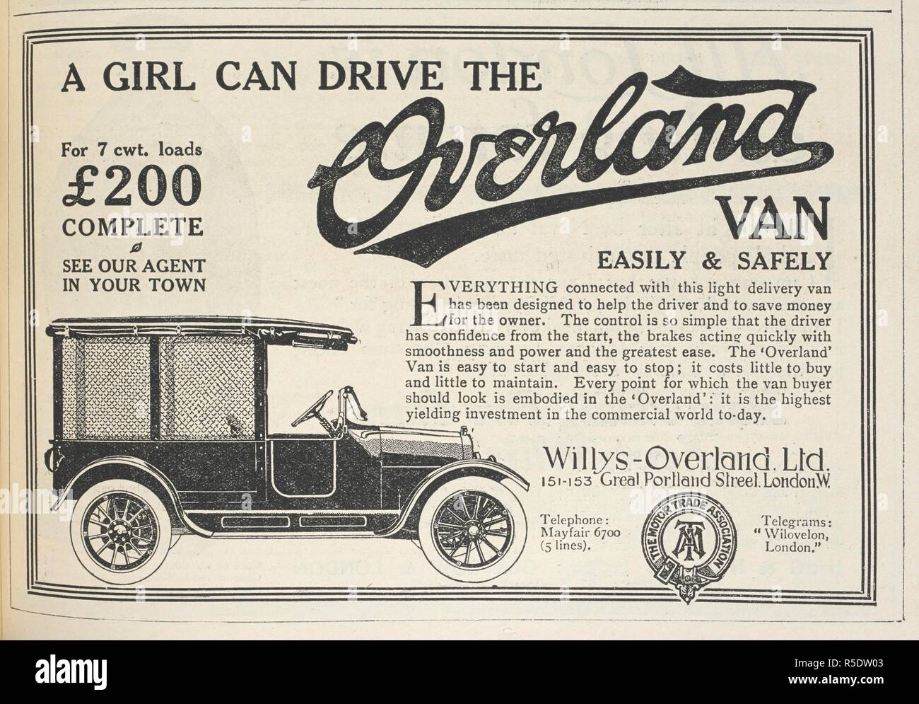 An advertisement for a van made by Willys-Overland Ltd. Punch or the ...